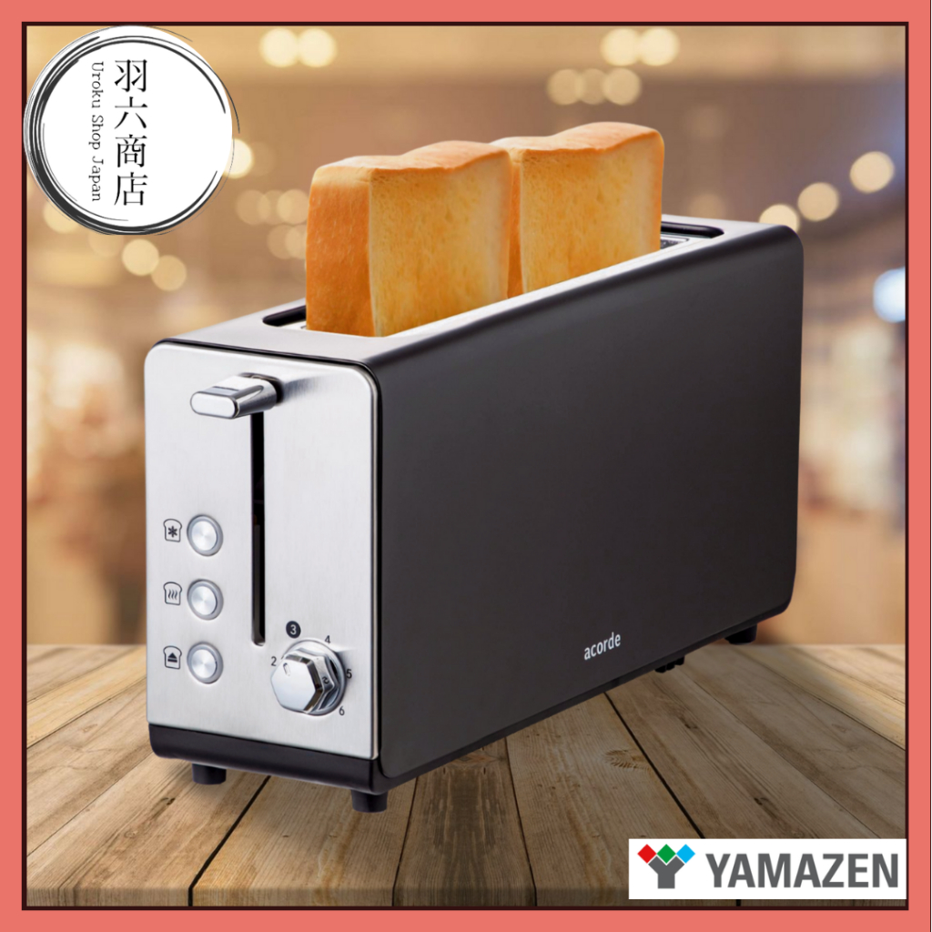 Yamazen Pop-up Toaster 2 Slice Compact Adjustable Browning Frozen Bread ...