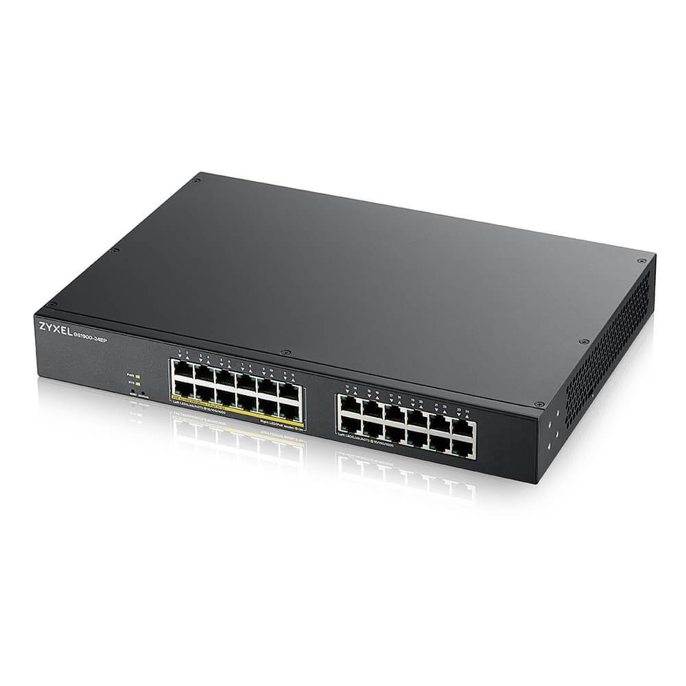 SWITCH (สวิตซ์) ZYXEL SWITCH HUB 24 PORT (GS1900-24EP) GB PORT MANAGED ...