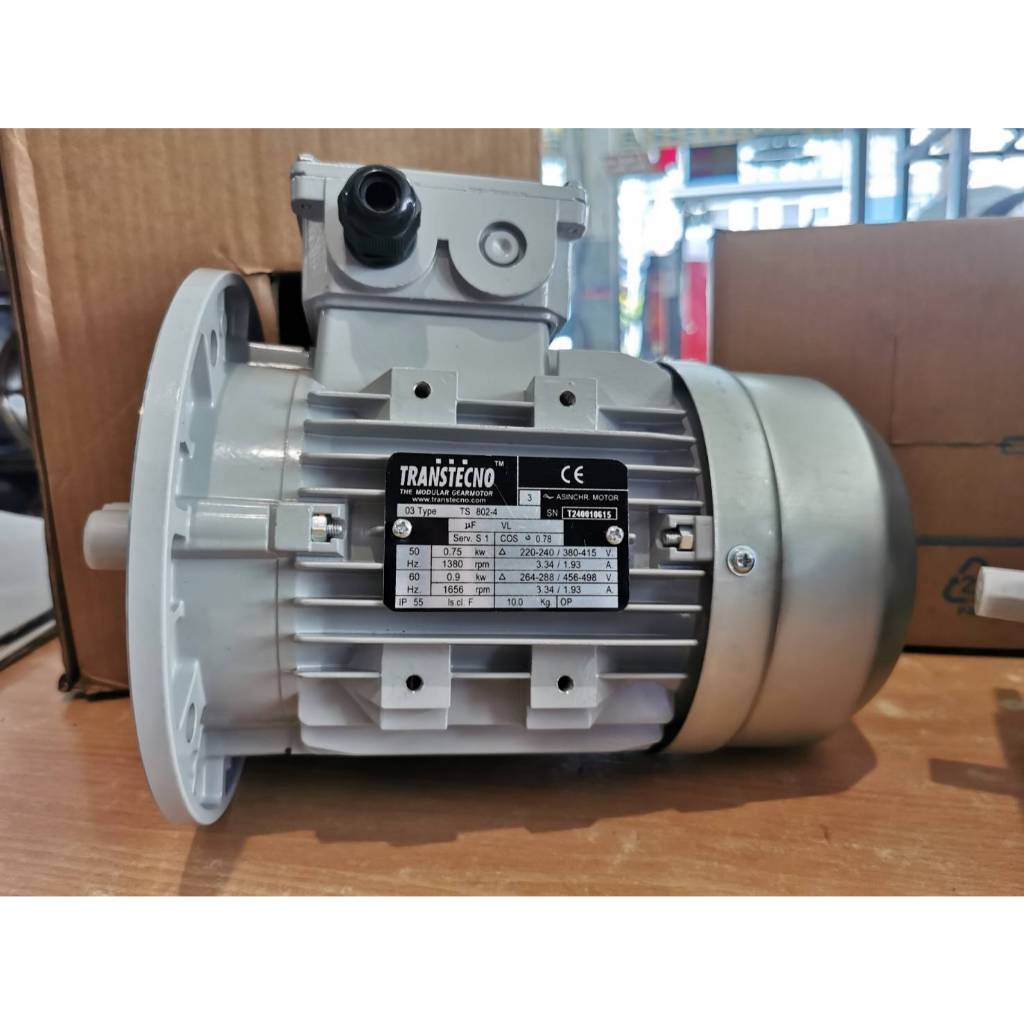 Transtecno Italy Motor 0.75kw,1HP 4P B3, B5 230/400v. 3Ph มอเตอร์ 1แรง 4โพล ขาตั้ง, หน้าแปลน ไฟ ...