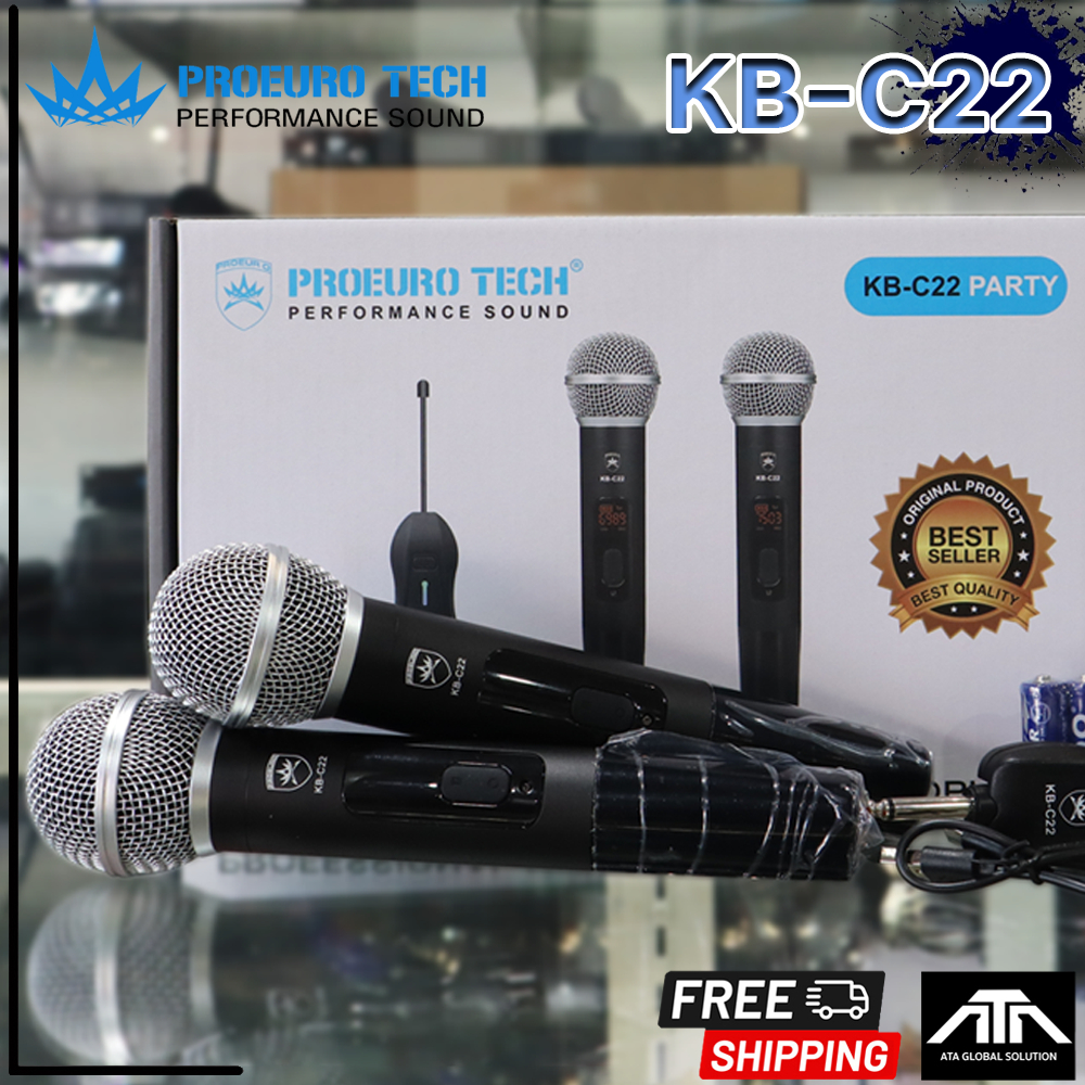 PROEUROTECH KB-C22 PARTY ไมค์ลอยถือคู่ KBC22 เสียงชัด พกพาสะดวก | Shopee Thailand