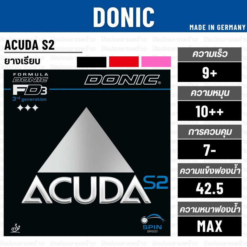 ยางปิงปอง DONIC รุ่น ACUDA S2 | Shopee Thailand