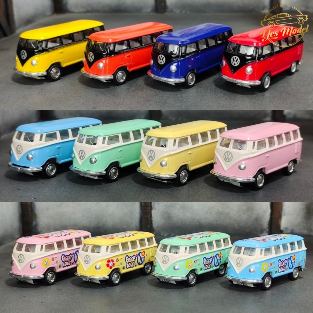 โมเดลรถเหล็ก รถโฟล์คตู้ 1962 Volkswagen Classical Bus scale 1:64 ...