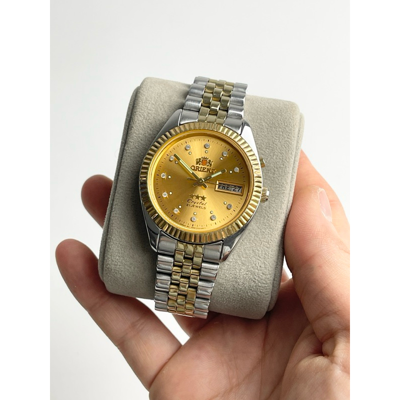 ORIENT Crystal Automatic 21 Jewels “อะไหล่ 2 กษัตริย์ ขอบหน้าปัดแต่งขอบ ...