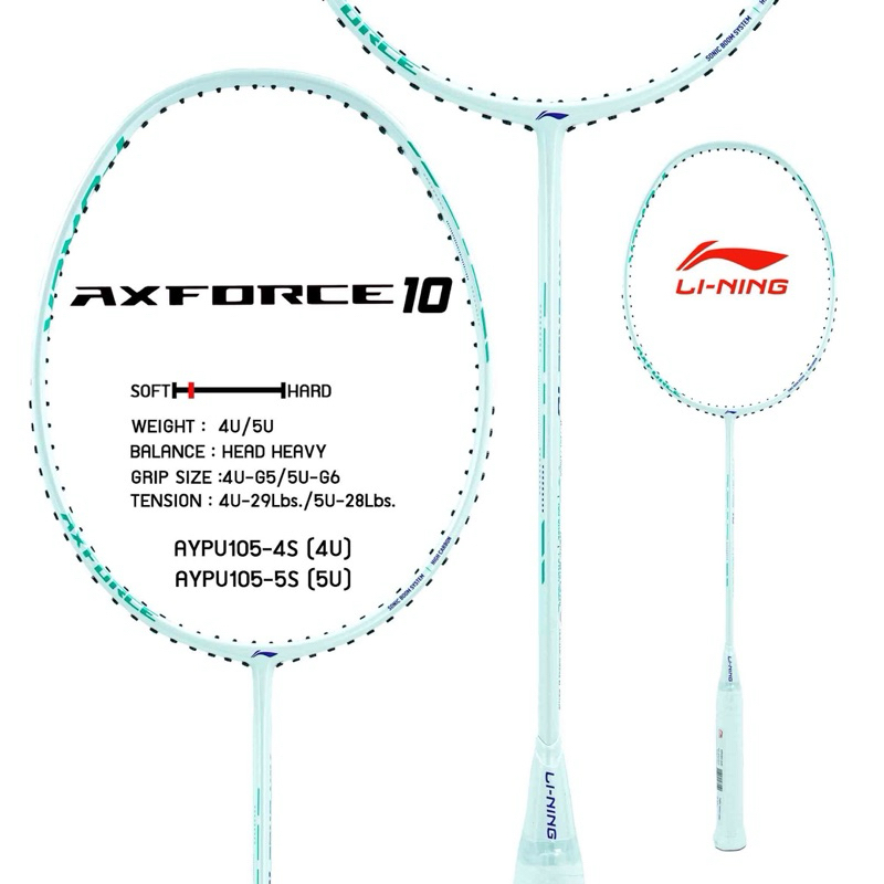 ไม้แบดมินตัน LI-NING AXFORCE 10 (4U/5U) แถมครบชุด | Shopee Thailand