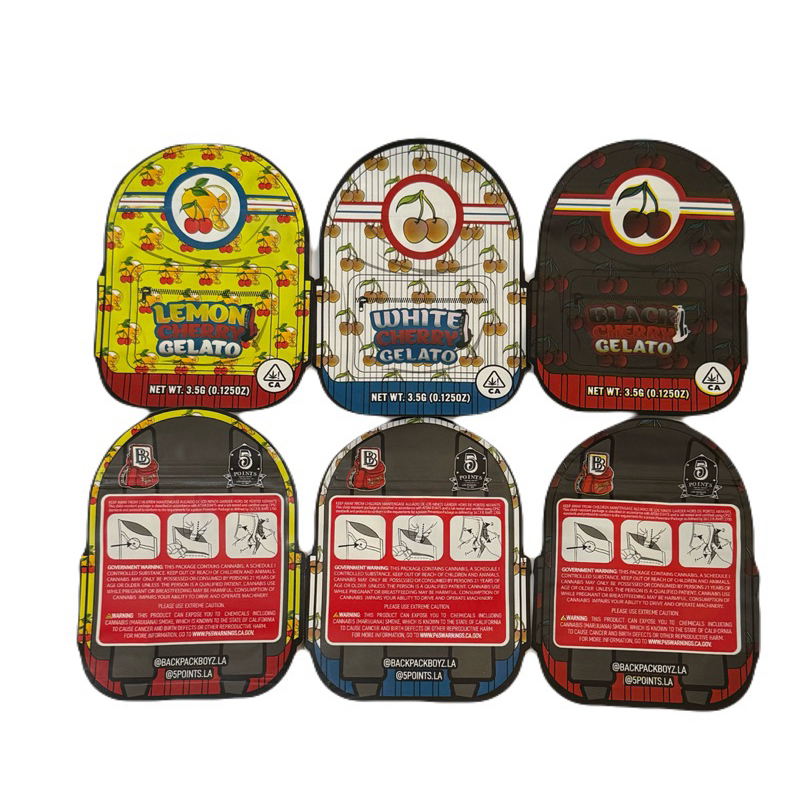 High Quality Mylar Zip Bag Packaging Backpack Cherry Strains 3.5grams ...