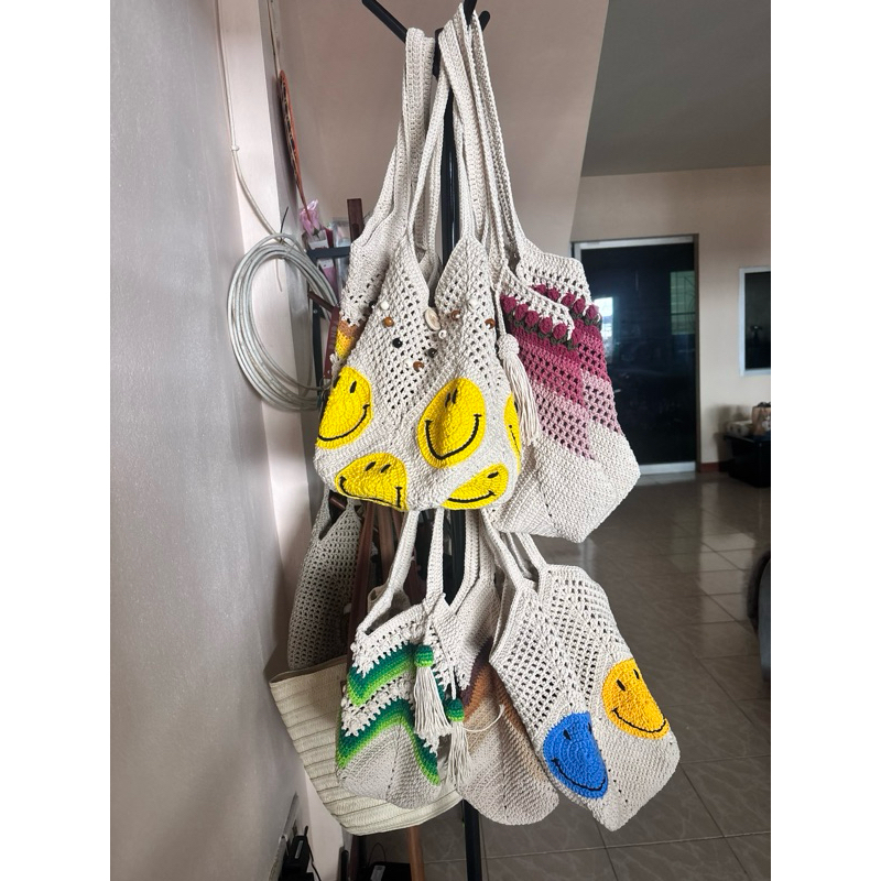 กระเป๋าเชือกฟอก งานแฮนด์เมด live | Shopee Thailand