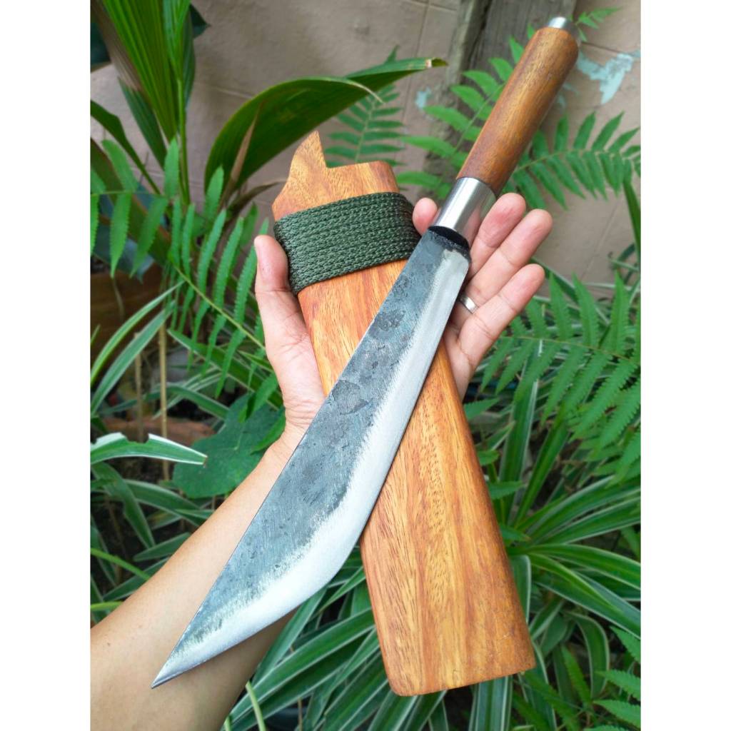 มีดลาบ มีดเหน็บ E-Nep มีดเดินป่า มีดแคมป์ 9.8” SUP9 ตีร้อนชุบแข็ง ผิวไฟ ด้ามฝักประดู่ คอ-ท้าย ...