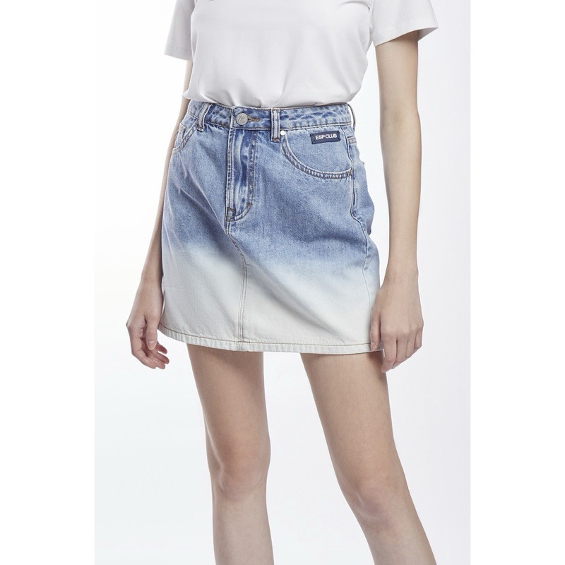 ESP กระโปรงไล่สีผ้าเดนิม ผู้หญิง | Ombre Denim Skirt | 06074 Size S ของแท้ 100% | Shopee Thailand