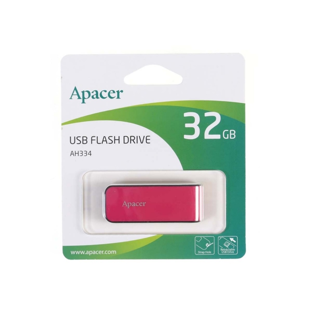 [เหลือสีชมพู] Apacer USB 2.0 Flashdrive รุ่น AH334 ความจุ 32GB / ประกัน ...