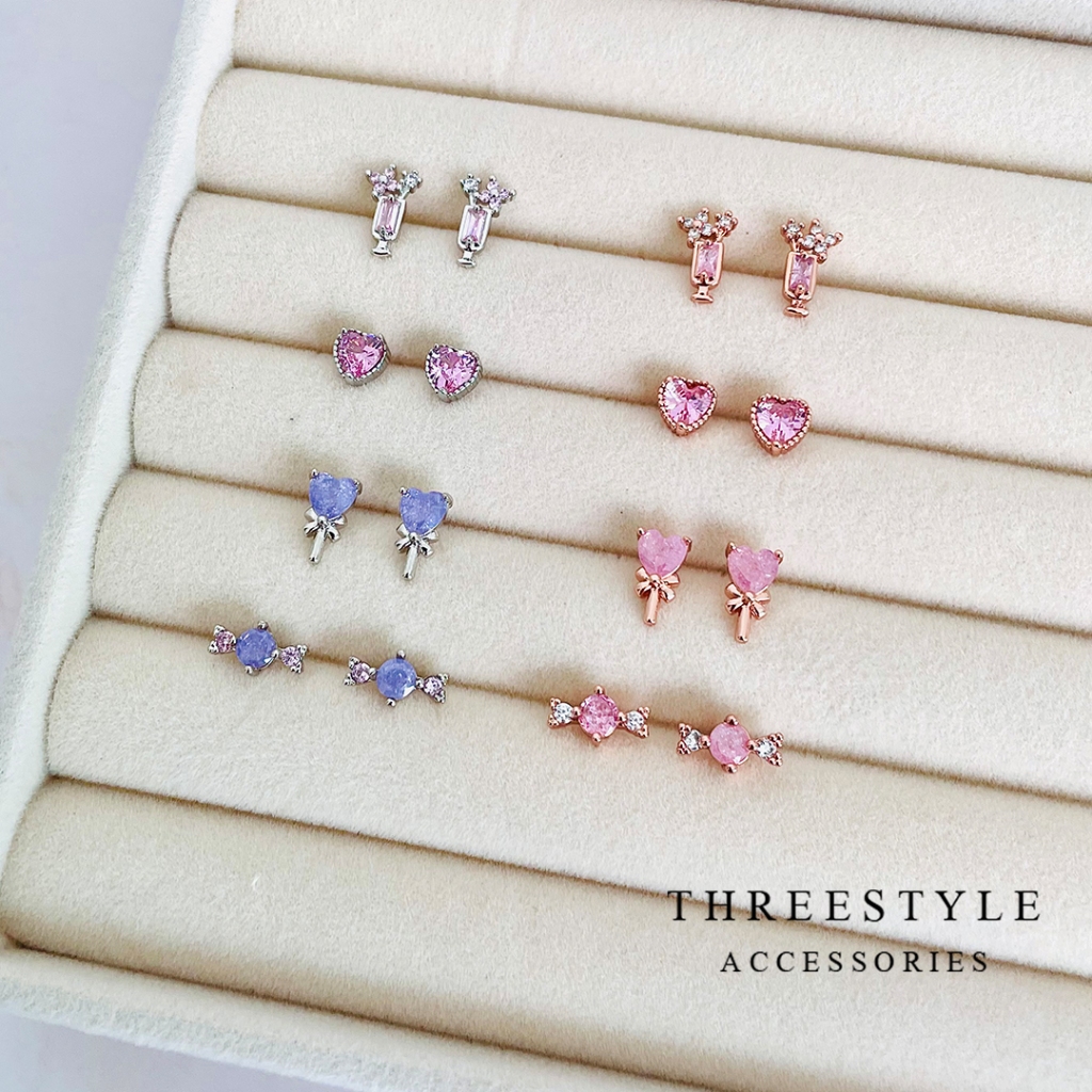 ต่างหูก้านเงินS925 (3) (ราคาต่อคู่) (ผิวแพ้ง่ายใส่ได้) | Shopee Thailand