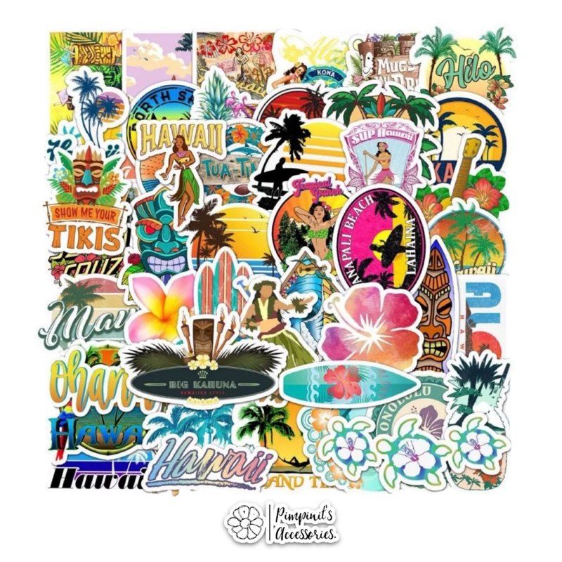 ʕ •ᴥ•ʔ พร้อมส่ง : สติ๊กเกอร์กันน้ำลายวัฒนธรรมรัฐฮาวาย | HAWAII ...