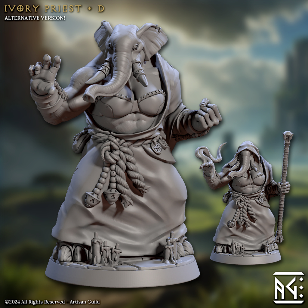 Ivory Priest D - Elephorim Ivory Sentinels - Humanoid Loxodon / 32mm ...
