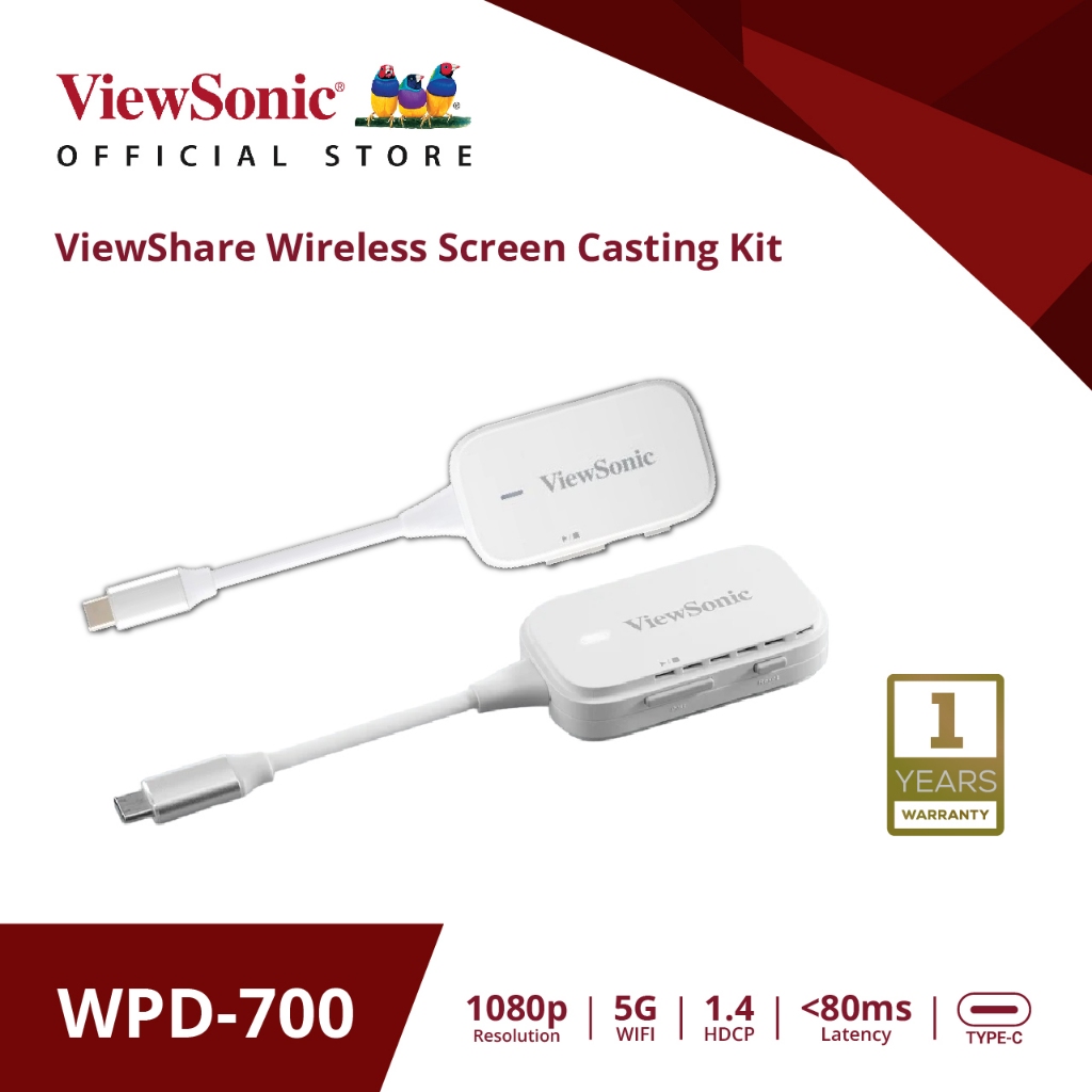 Viewsonic WPD-700 ViewShare Wireless Screen Casting Kit | Shopee Thailand