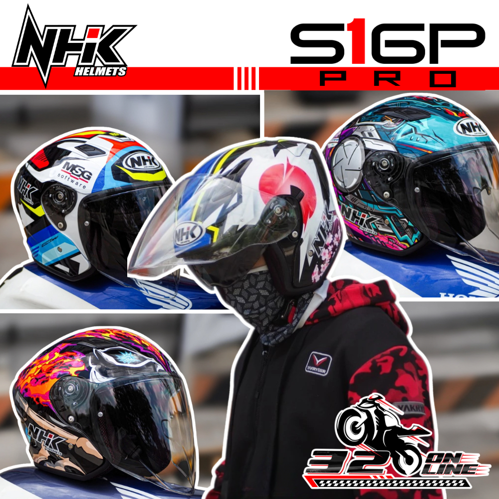 ใหม่ล่าสุด !! หมวกกันน็อคครึ่งใบ NHK S1 GP Pro ลายใหม่ 2024 ส่งไว!!! SK ...