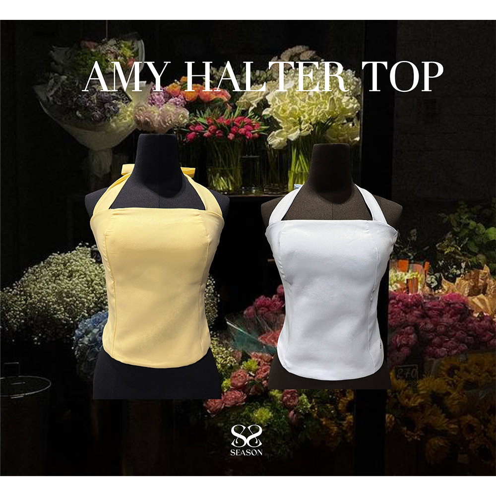 SEASON STUDIO - AMY HALTER TOP เสื้อผูกคอ มีฟองน้ำเสริมอก สม๊อคหลัง ตก ...
