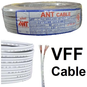 สายไฟ สายอ่อน VFF 2X0.5 2x1 2X1.5 2X2.5 SQ.MM ยี่ห้อ ANT 90เมตร CABLE SPKER | Shopee Thailand