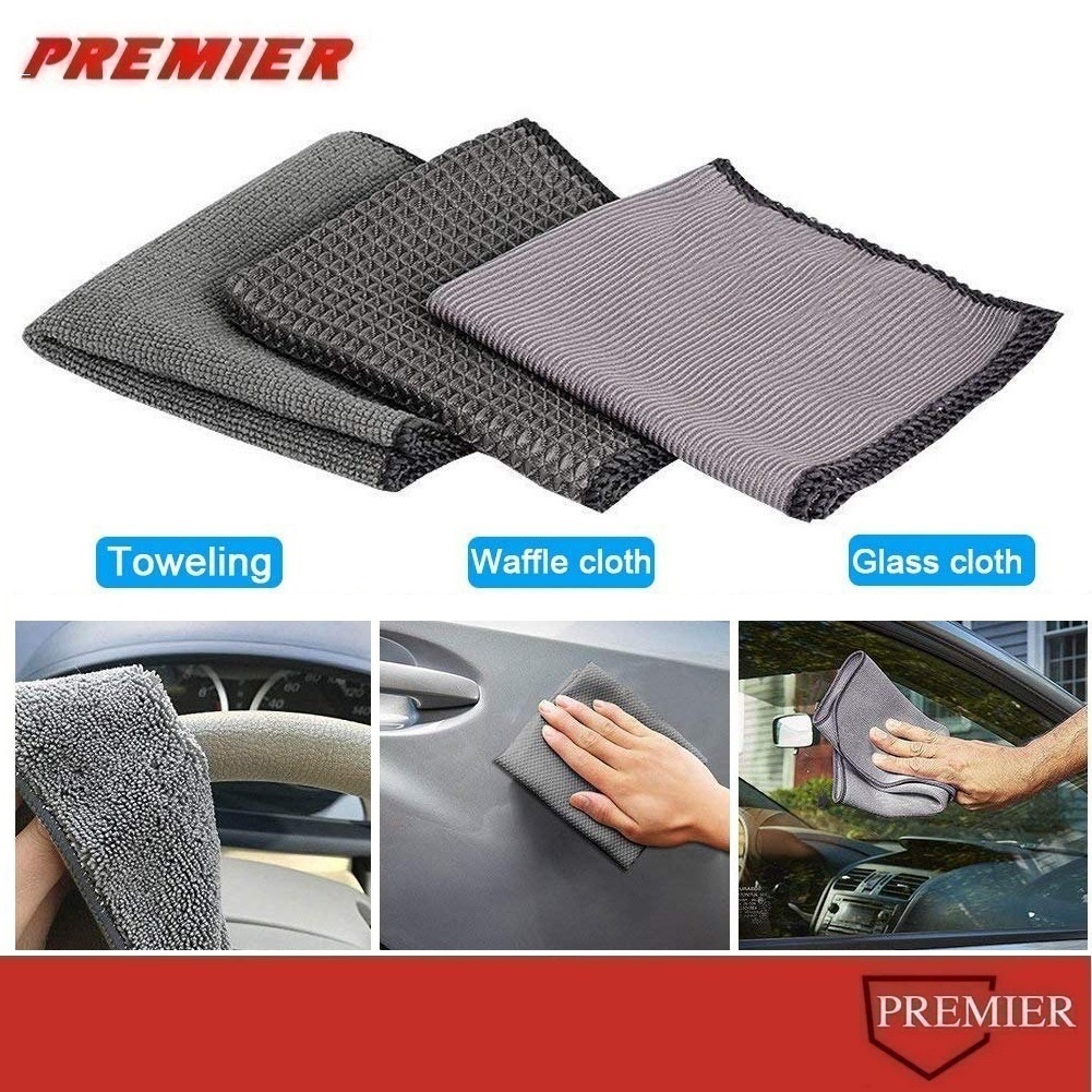 Auto 3pcs Microfiber Cleaning Kit ชุดผ้าไมโครไฟเบอร์ 3 แบบ จำนวน 3ผืน ...