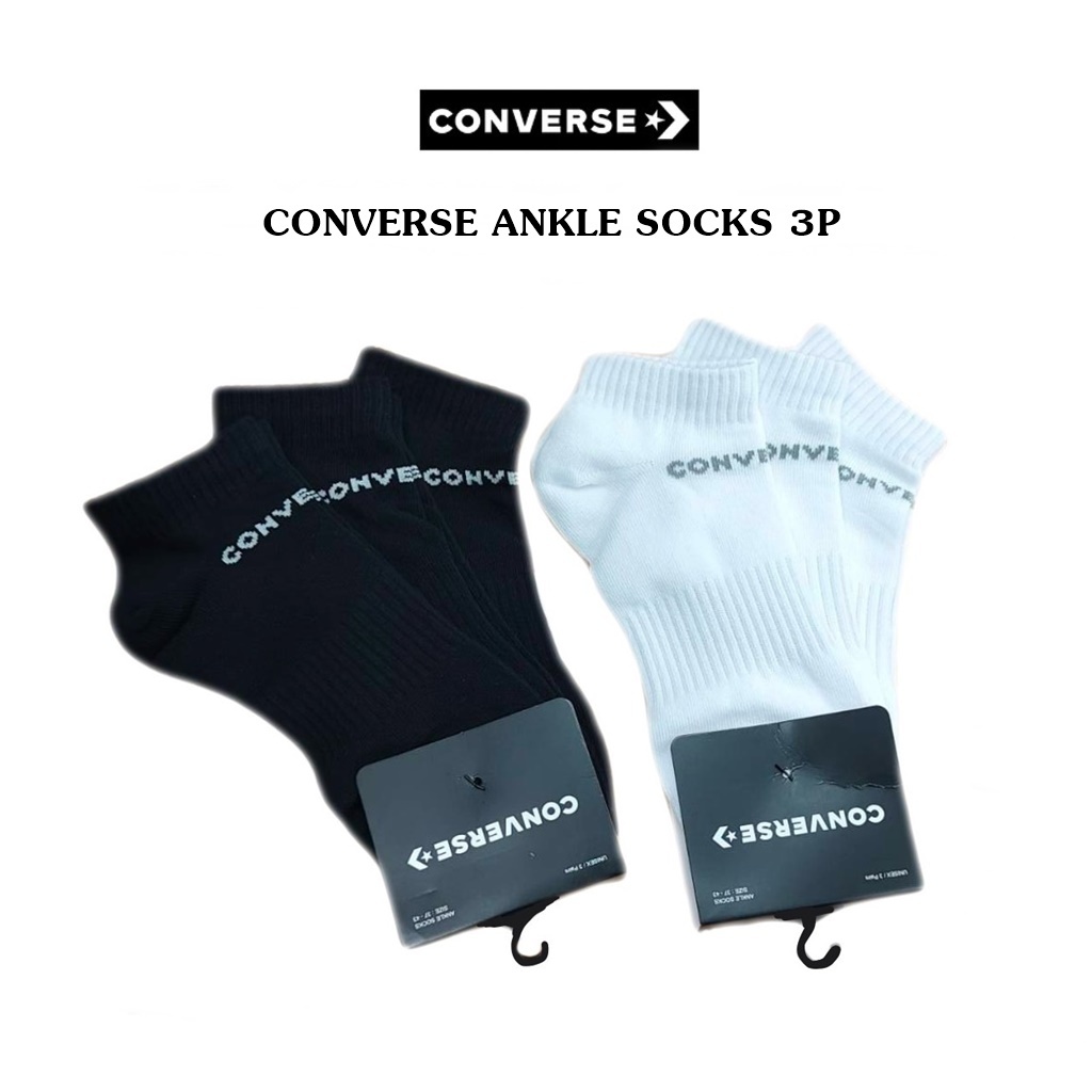 [ลด30% เก็บโค้ด 2509FASHDD] CONVERSE ANKLE SOCKS ถุงเท้า คอนเวิร์ส แท้ ...