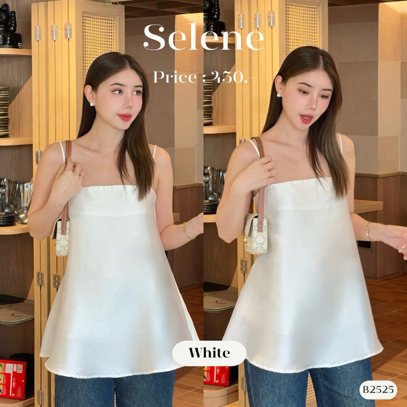 เสื้อสายเดี่ยว ผ้าไม่ยืด มีซิปซ่อนด้านหลัง B2525 | SELENE [ซื้อครบ 1,000 แถมเครื่องประดับ ...