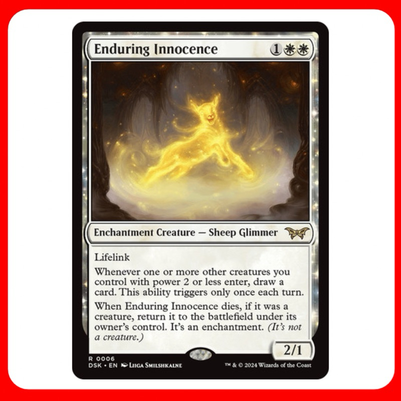 [MTG] Enduring Innocence [DSK] [WHITE] [RARE] [NORMAL] [ENG] (การ์ดเม ...