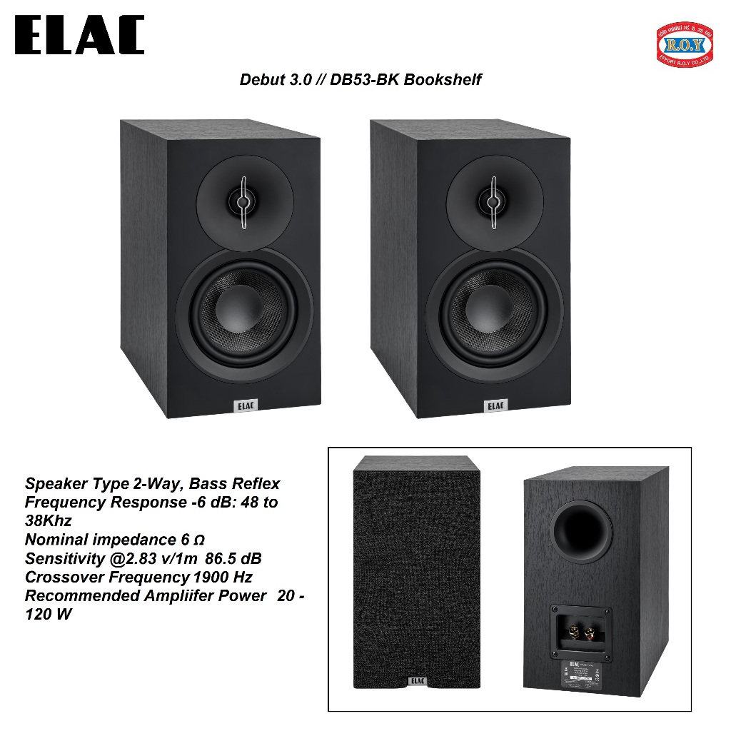 ELAC Debut 3.0 // DB53-BK Bookshelf | Shopee Thailand