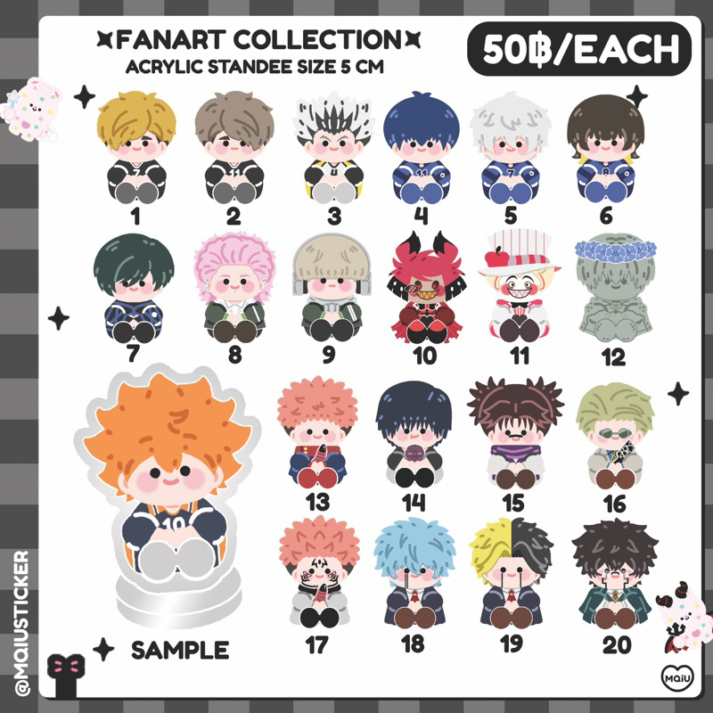 Standee Acrylic 5 cm Fanart แสตนดี้อะคริลิค ขนาด 5 cm สกรีน 2 ด้าน ...