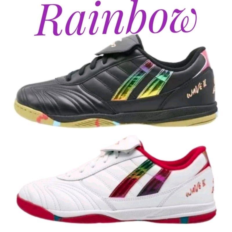(PANลิขสิทธิ์💯)ไซส์ 39-45 รองเท้าฟุตซอล PAN WAVE II Rainbow หนังแท้ ...