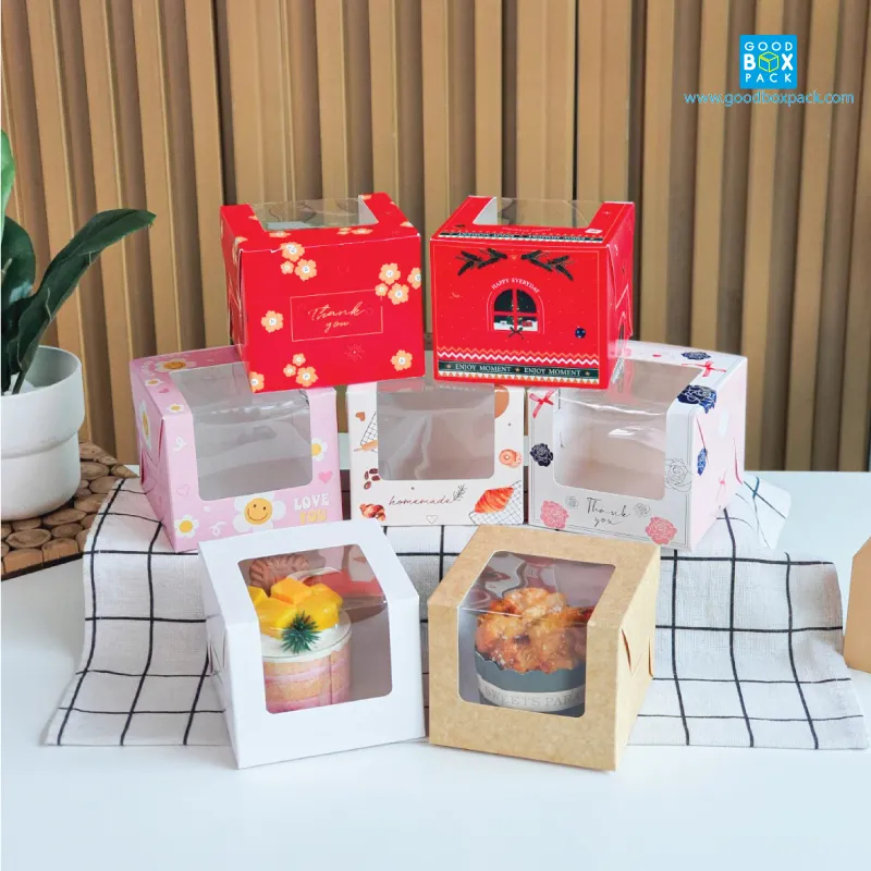 Goodboxpack (20ใบ/แพ็ค) กล่องขนม ทรงจตุรัส มี2ไซส์ ใส่ของชำร่วยพวกแก้วออกมาสวยมาก | Shopee Thailand
