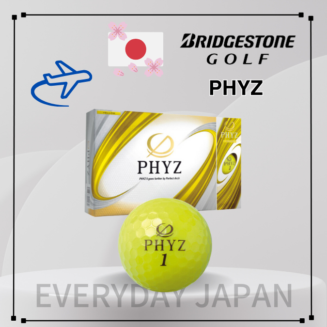 [ผลิตในญี่ปุ่น]BRIDGESTONE Golf PHYZ Yellow ลูกกอล์ฟระยะทาง 1 โหล(12 ลูกกอล์ฟ) | Shopee Thailand