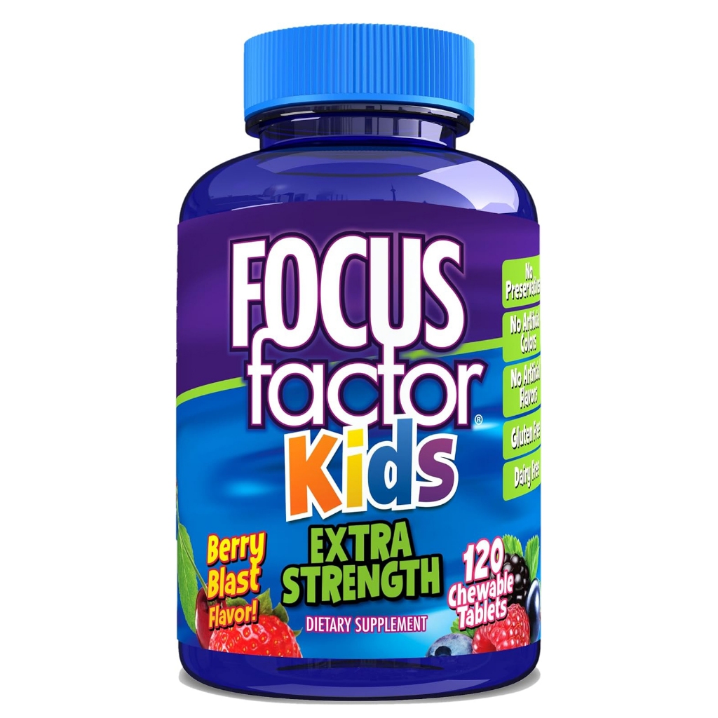 Focus Factor Kids Extra Strength รสเบอร์รี่ สูตรพิเศษสำหรับเด็ก 4+ ขึ้น ...
