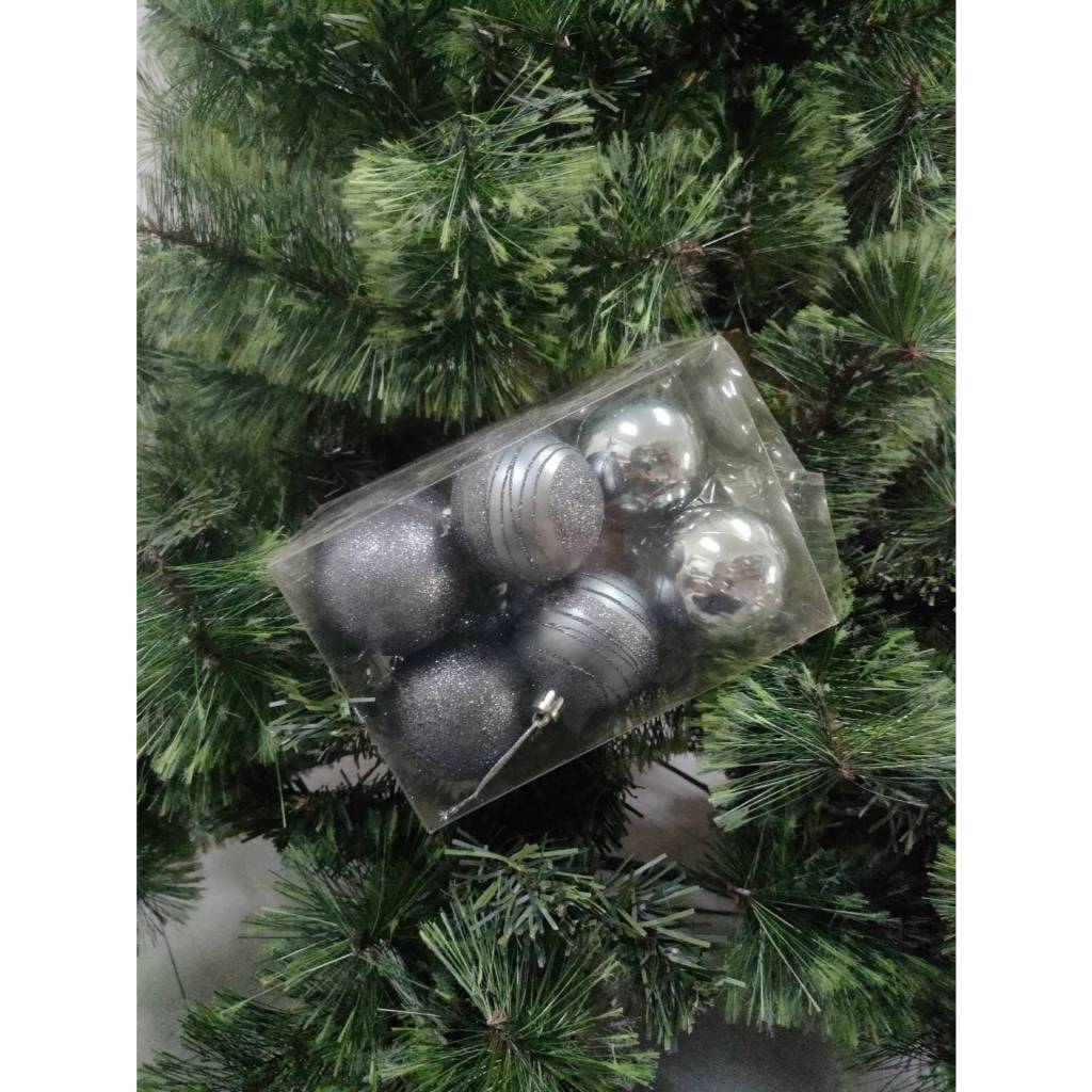 Silver Ornament Box Set (ลูกบอลตกแต่งต้นคริสต์มาส) | Shopee Thailand