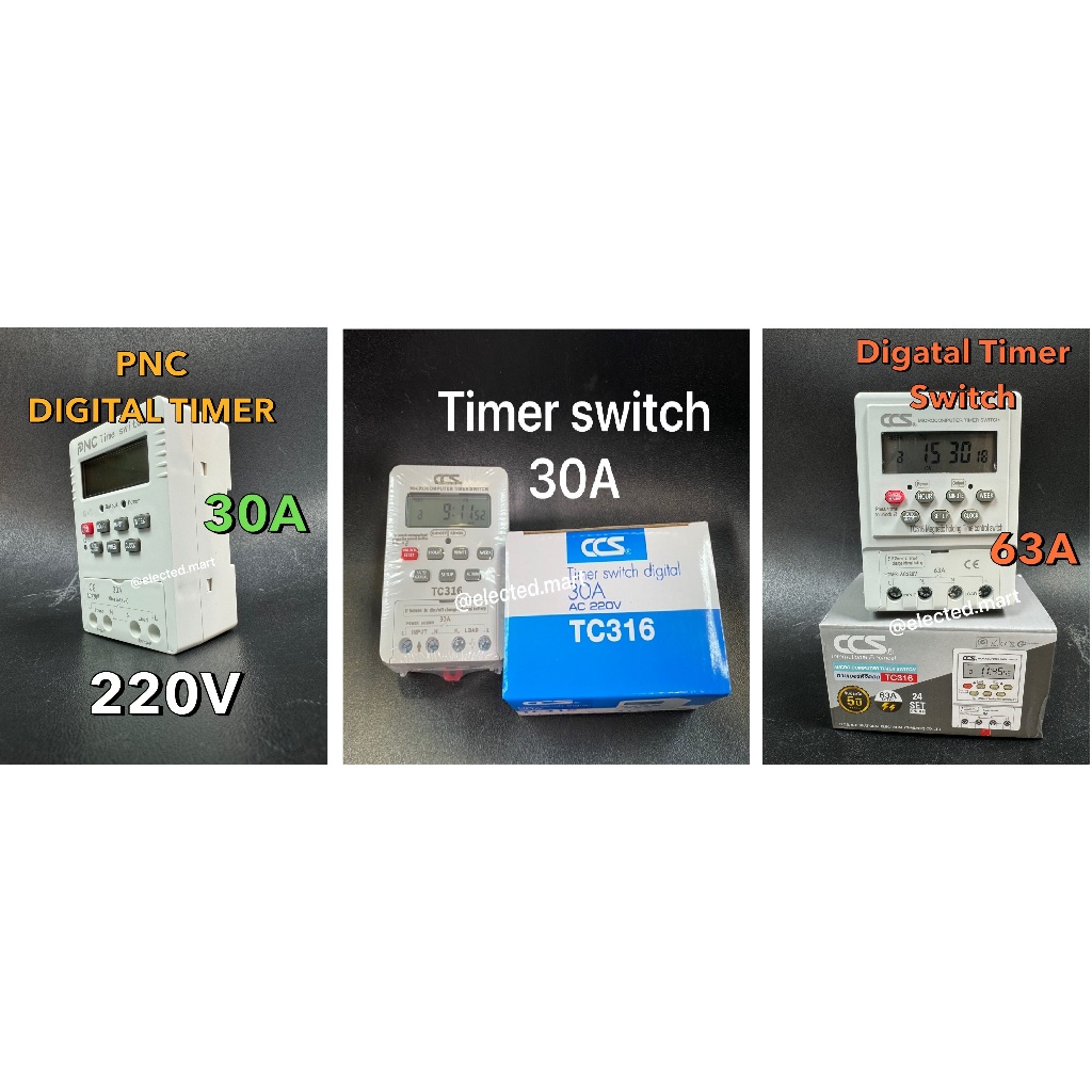 " CCS & PNC " นาฬิกาตั้งเวลา เปิด-ปิด อัตโนมัติ Timer Switch Digital 30A 220V " TC316 " เป็น ...