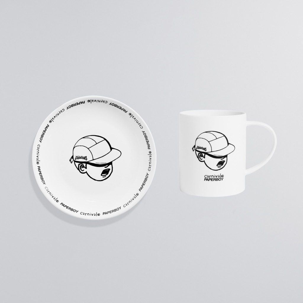 CARNIVAL CNVXPPBA001WH PAPERBOY COFFEE MUG AND PLATE SET WHITE OS ...