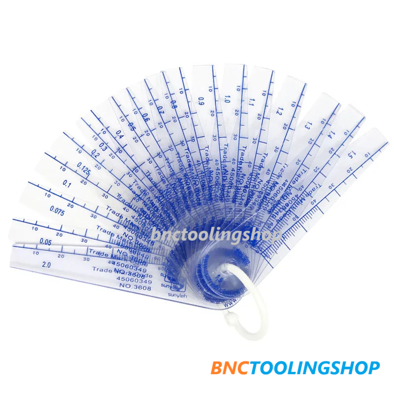 Plastic thickness gauge, 0.02-2.0mm 23blades ,Feeler Plastic Gauges ...