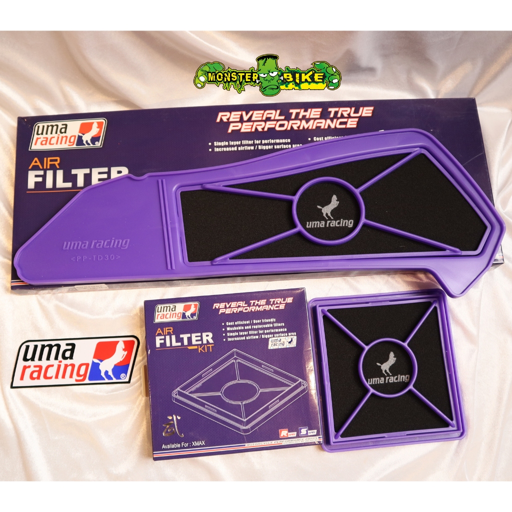 กรองอากาศแต่ง Yamaha Xmax UMA Racing air fillter kit กรองแผ่นเปลือยซิ่ง ...