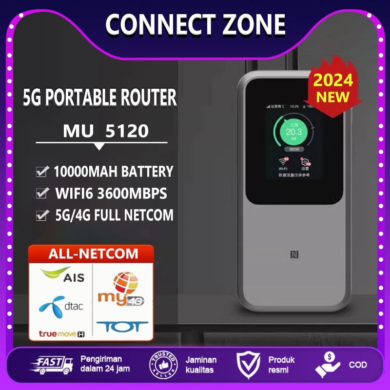 Zte MU5120 5G เราเตอร์ซิมการ์ด WiFi U50 Pro 10000mAh 27W ชาร์จเร็ว WiFi ...
