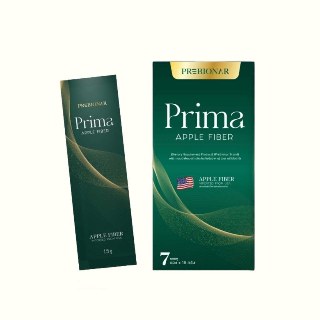 พรีม่า แอปเปิ้ลไฟเบอร์ - Prima Apple Fiber by PREBIONAR 1 กล่อง 7 ซอง ...