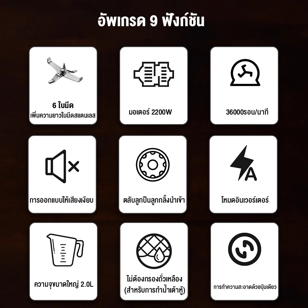 CAMEL เครื่องปั่นน้ำผลไม้ 2000ML สมูทตี้ มอเตอร์รอบสูงพิเศษ อเนกประสงค์ เครื่องปั่นสมูทตี้ ...