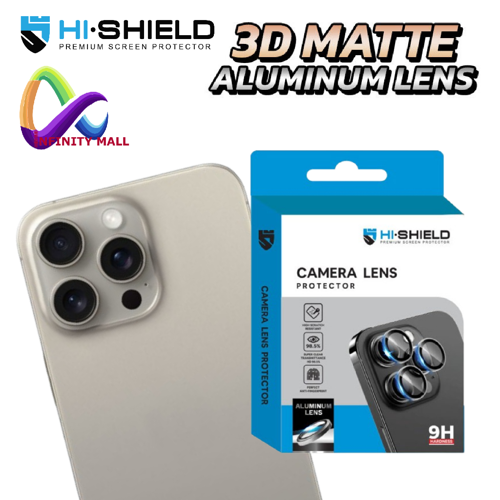 ฟิล์มเลนส์กล้อง วงแหวน Hi shield Aluminium Lens 3D Matte สำหรับ iPhone ...