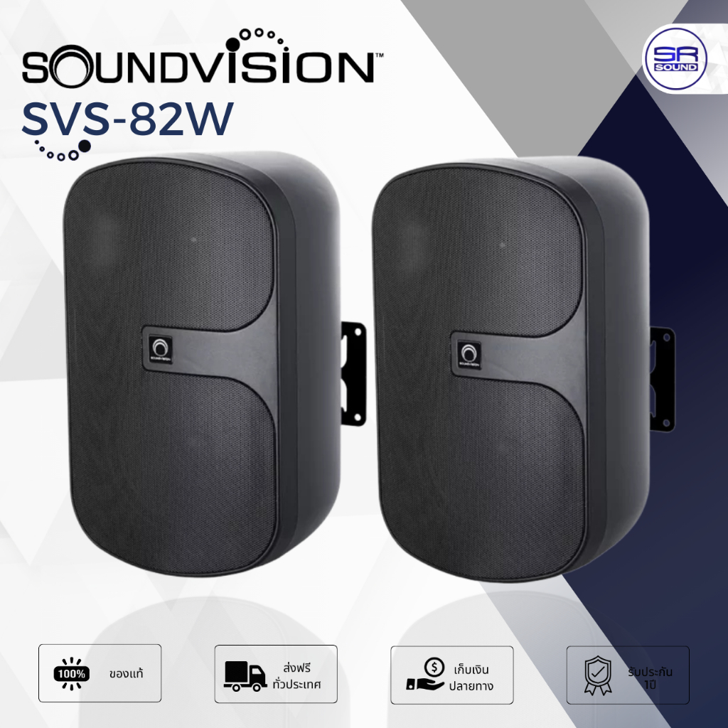 ( ส่งฟรี/ผ่อน0%) SOUNDVISION SVS-82W ตู้ลำโพงติดผนัง ลำโพง 8 นิ้ว พร้อม ...