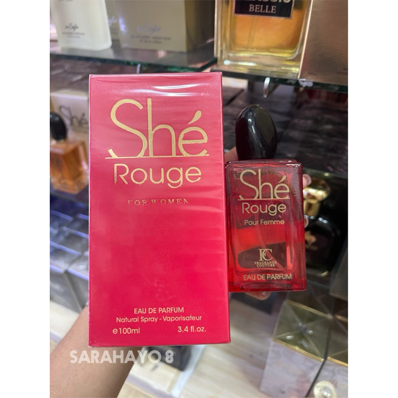 FRAGANCE COUTURE She Rouge Pour Femme Eau De Parfum 100ml. | Shopee ...