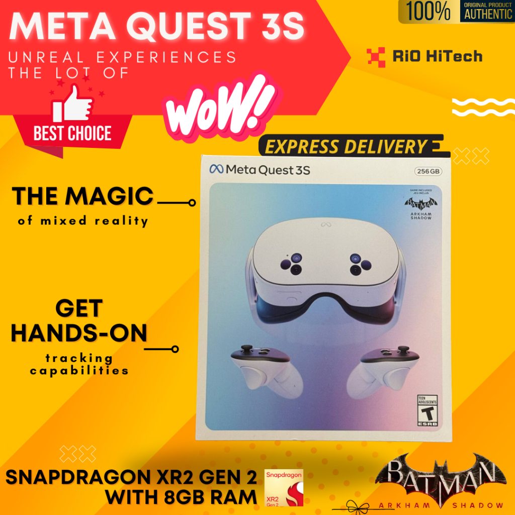 Meta Quest 3S - 256GB Mixed reality Unreal experiences Free Arkham ...