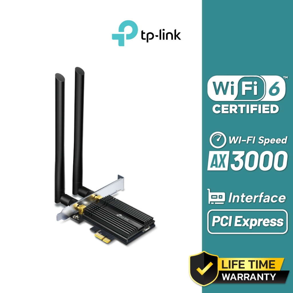 TP-Link AX3000 Wi-Fi 6 Bluetooth 5.0 PCIe Adapter รุ่น Archer TX50E ...