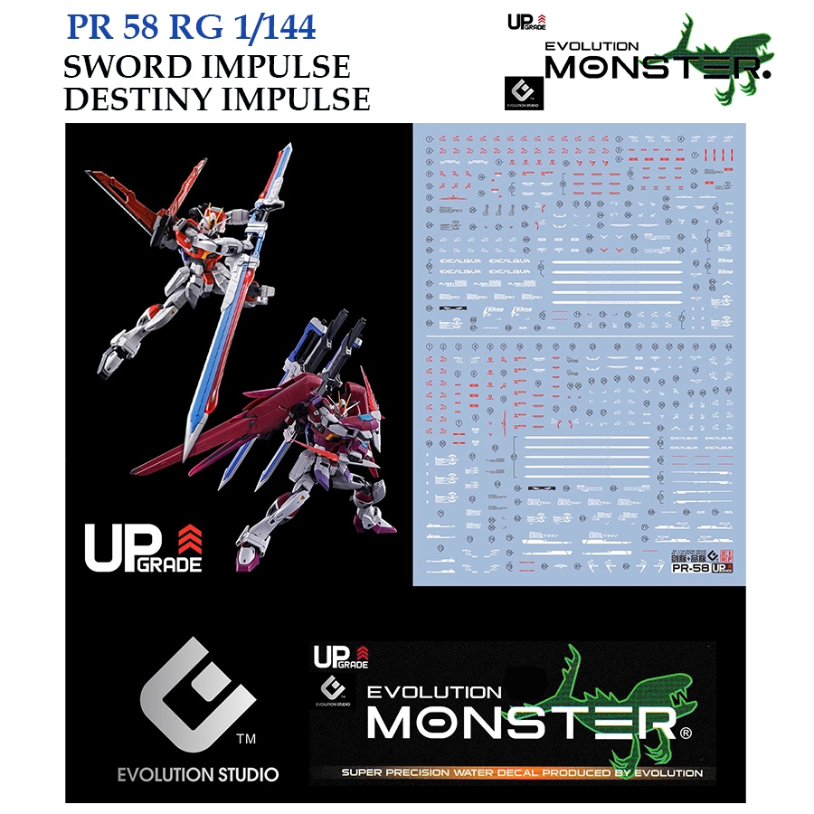 [MONSTER Evo] P-R58 RG 1/144 SWORD IMPULSE GUNDAM WATER SLIDE DECAL ...