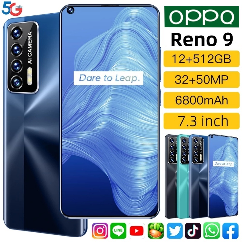 โทรศัพท์ Rino9 5G 7.3นิ้ว รองรับ2ซิม แรม12GB รอม512GB รองรับแอพธนาคาร ...