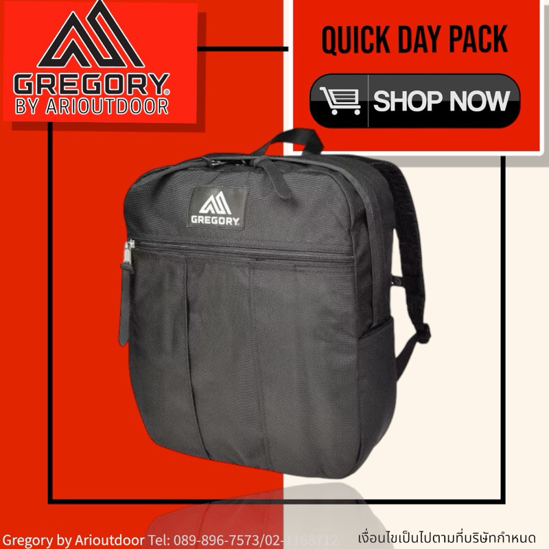 Gregory Quick Pack Black กระเป๋าเป้ รูปทรงเป็นเอกลักษณ์ ทันสมัย ...
