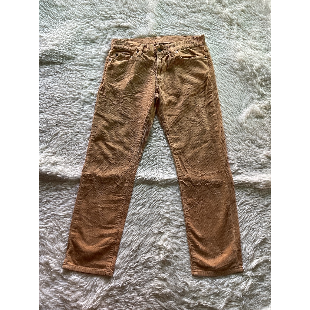 กางเกงลูกฟูกผ้ายืดทรงกระบอก Uniqlo 30-31มี2สี | Shopee Thailand