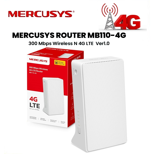 ⚡️เร้าเตอร์ใส่ซิมรุ่นใหม่⚡️4G Router MERCUSYS (MB110-4G) 4G LTE ...