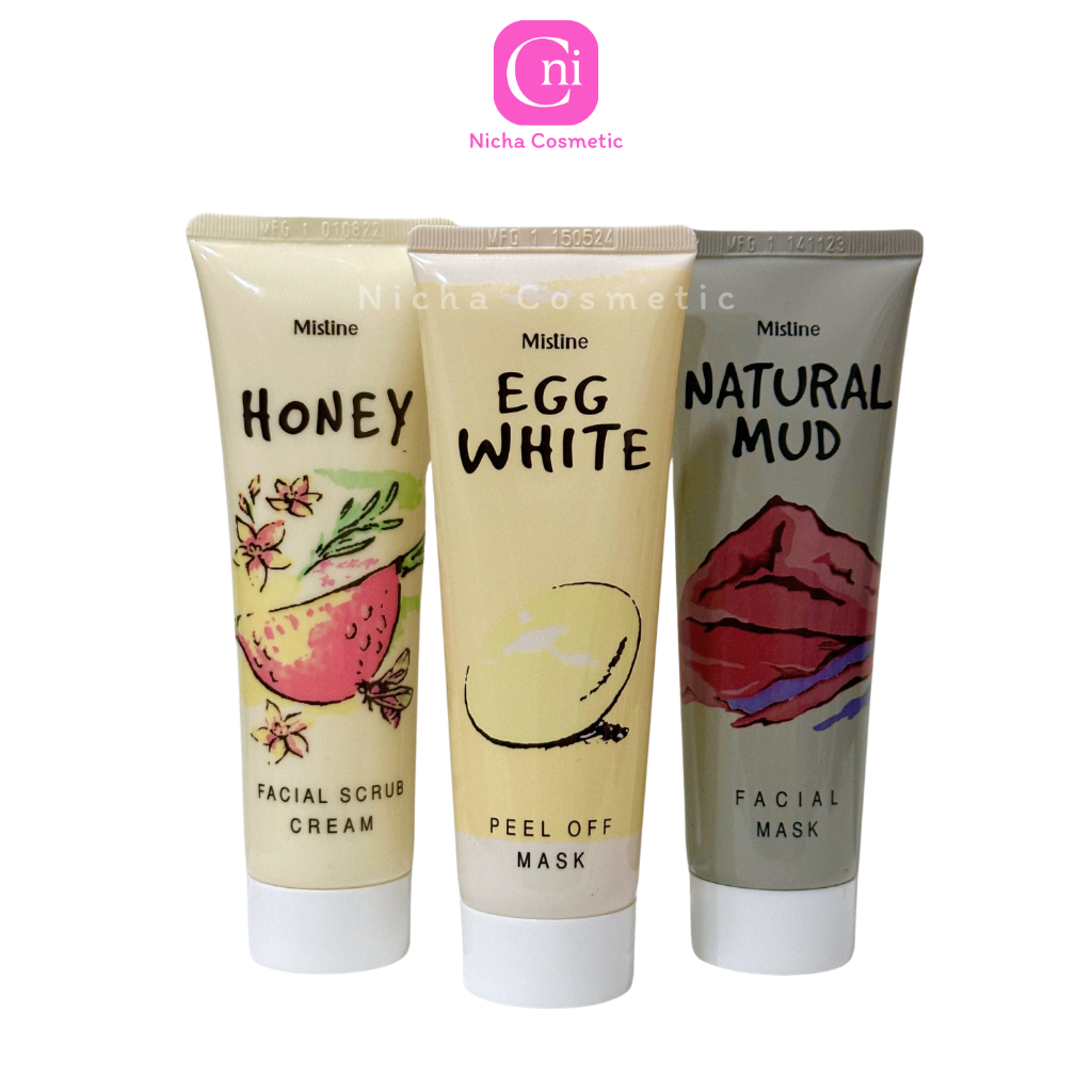 ลอกหน้าไข่ขาว ขัดหน้าน้ำผึ้ง โคลนพอกหน้า มินทิน Mistine Peel Off Mask 85 g. | Shopee Thailand