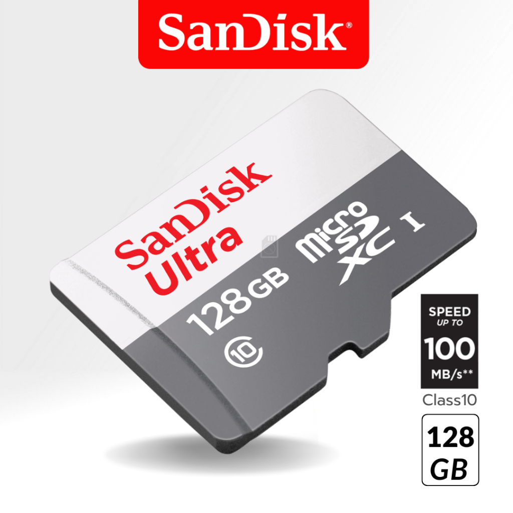 SanDisk Ultra Micro SD Card Class10 128GB SDXC 100MB/s (SDSQUNR-128G-GN6MN) ประกันSynnex 7 ปี ...